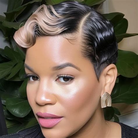 Retro Inspired Pixie With Slick Waves Long Pixie Cuts Pixie Hairstyles Long Pixie