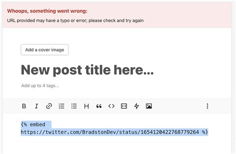 Tweet Embed Via Embed Syntax Not Working · Issue 19431 · Foremforem