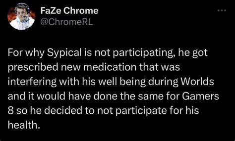 Chrome Adding Context As To Why Sypical Will Not Be Participating At