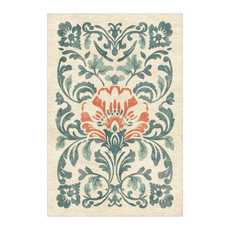 Beryl Teal And Orange Area Rug Undrfoot Rugs