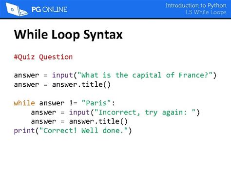 While Loops Introduction To Python Introduction To Python