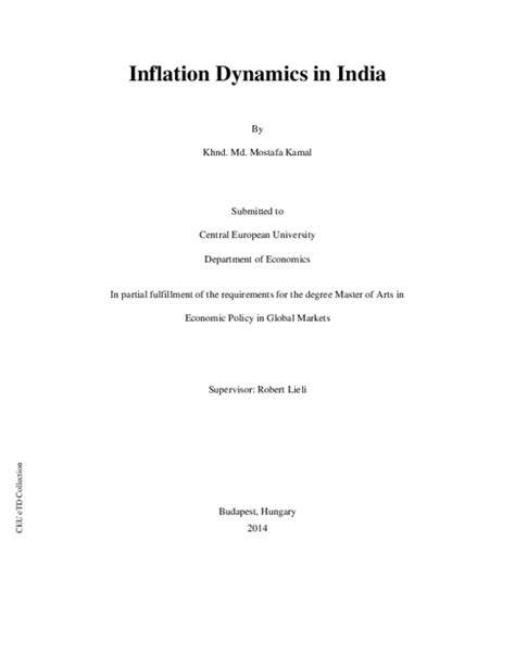 Pdf Inflation Dynamics In India
