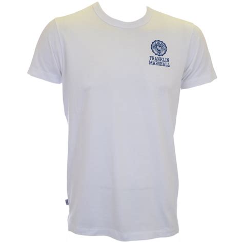 Franklin And Marshall Crest Logo Crew Neck White T Shirt Clothing From N22 Menswear Uk