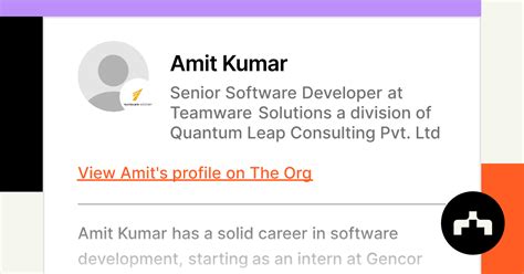Amit Kumar Senior Software Developer At Teamware Solutions A Division