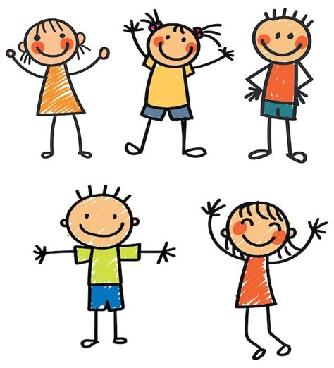 Premium Vector 낙서스타일 아이그림