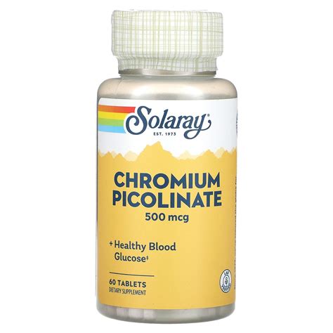 Solaray Chromium Picolinate 500 Mcg 60 Tablets