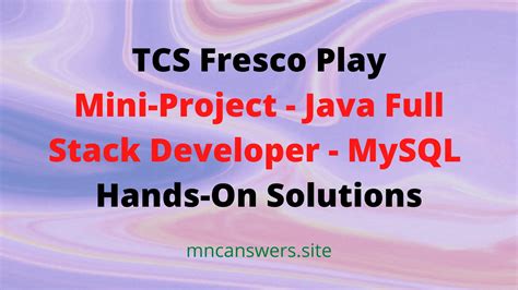 Mini Project Java Full Stack Developer Mysql Hands On Solutions