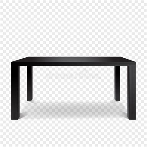 Glossy Black Table Front View Vector Empty Table Islated On