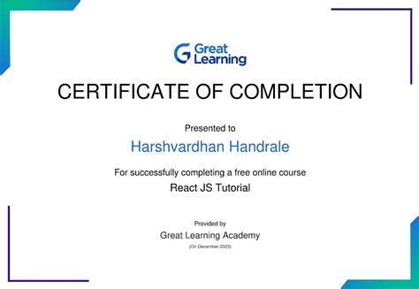 completed react js course harshvardhan handrale posted on the topic linkedin