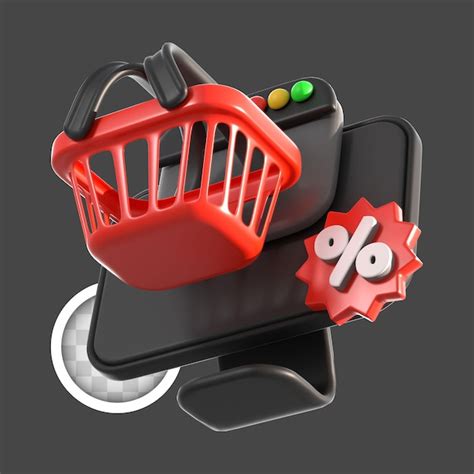 블랙 프라이데이 3d 일러스트레이션에 대한 할인과 함께 온라인 쇼핑 무료 Psd 파일