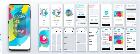 Premium Vector Design Of The Mobile Application Ui Ux Set Of Gui Screens