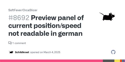 Preview Panel Of Current Positionspeed Not Readable In German · Issue 8692 · Softfever