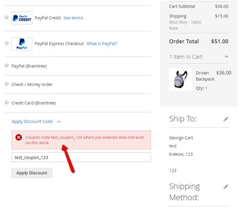 Coupon Code Error Message Extension For Magento 2