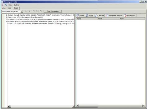 Internet Explorer 8 Developer Tools