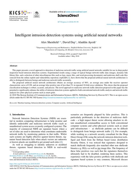 Pdf Intelligent Intrusion Detection Systems Using Artificial Neural Networks