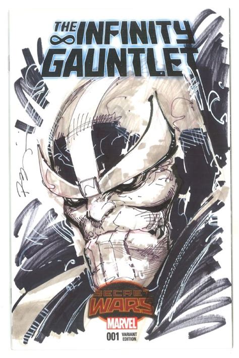 Thanos By Ryan Benjamin Wondercon 2017 In Albert Rs Sketch Covers