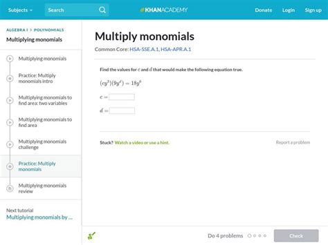 Khan Academy Multiply Monomials Unit Plan For 9th 10th Grade Lesson Planet