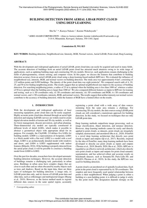 pdf building detection from aerial lidar point cloud using deep learning