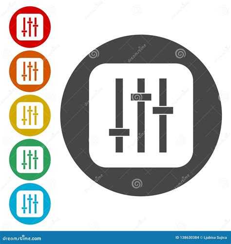 Sliders Or Faders Control Board Fader Icon Stock Vector Illustration Of Potentiometer Panel