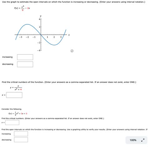 solved use the graph to estimate the open intervals on which