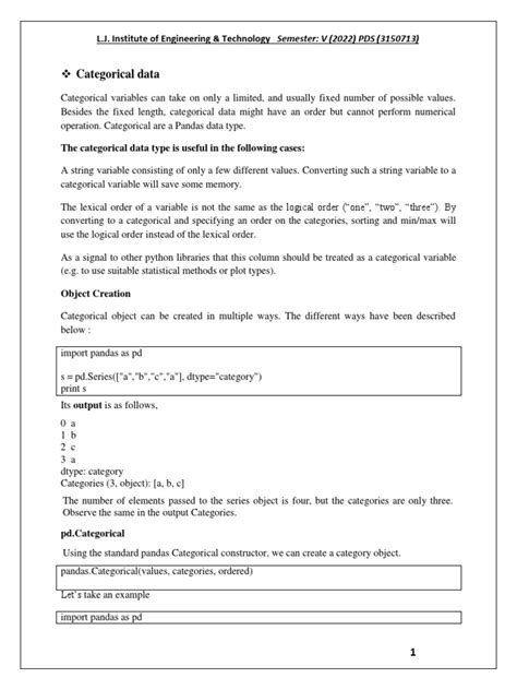 Unit 3 Categorical Data Pdf Categorical Variable Object Computer Science