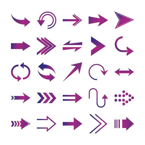 Arrows Direction Guide Cursor Web Navigation Icons Set Gradient Style 2608993 Vector Art At Vecteezy