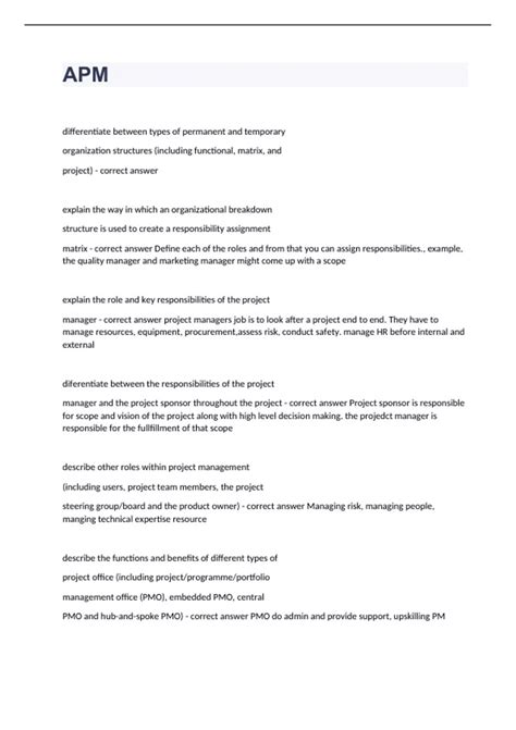 Apm Exam 2024 With 100 Correct Answers Apm Pmq Stuvia Us