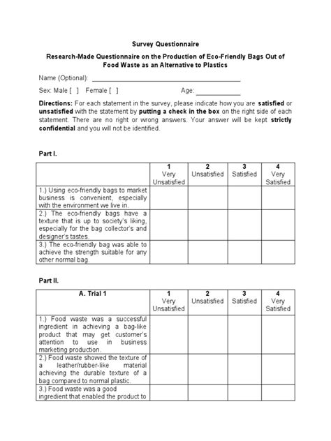 Product Analysis Survey Questionnaire Pdf Plastic Economy And The