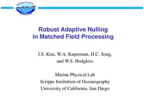 ppt robust adaptive nulling in matched field processing powerpoint