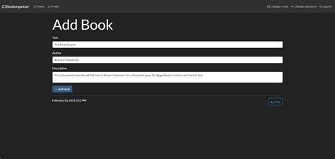 github matbocz bookorganizer web application to store your books