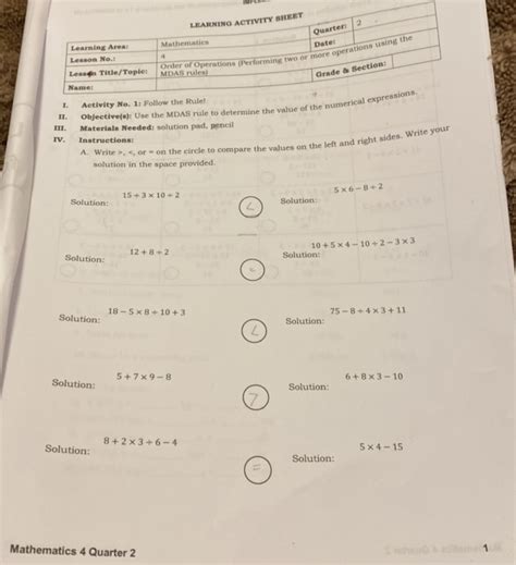 LEARNING ACTIVITY SHEET Aetivity No StudyX