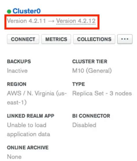 유지 관리 기간 구성 Mongodb Atlas