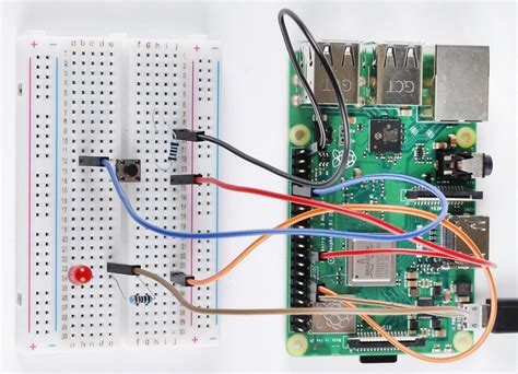Lesson 5 Controlling Led By Button — Sunfounder Electronic Kit