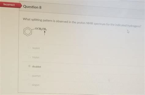 solved what splitting pattern is observed in the proton nmr