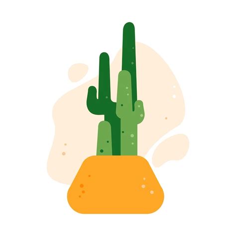 Premium Vector Sactus In A Pot Cartoon Cactus For Decorative Design Vector Illustration