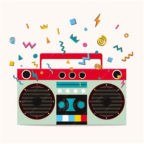 Premium Vector Retro Stereo Cassette Player Music Center Publishes Sound Waves