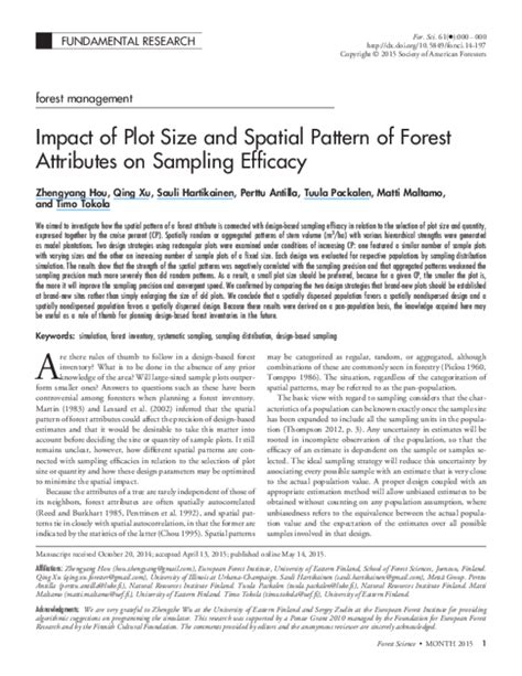 pdf impact of plot size and spatial pattern of forest attributes on