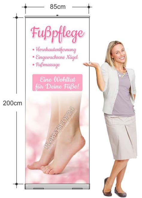 🦶 Rollup Banner Fußpflege Mobiles Displaysystem Plakatshop24