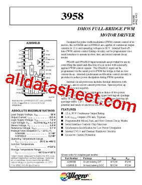 3958 数据表pdf Allegro Microsystems