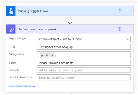single level approval flow to reduce looping in power automate using