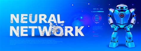 Premium Vector Neural Network Futuristic Cyber Banner With Robot Robotics Banner And