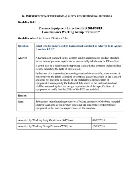 Ped 201468eu Material Guidelines Pdf Specification Technical