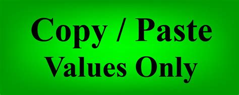 microsoft excel copy and paste values only not formulas and without