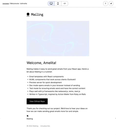 Mailing Build Test Send Emails With React