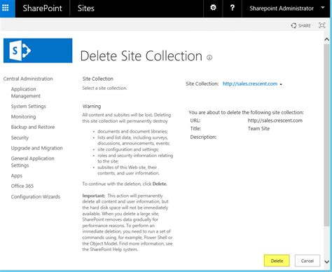 How To Delete A Host Named Site Collection In Sharepoint Using