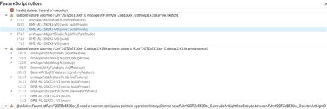 invalid state at end of execution — onshape