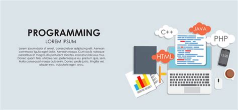 Programming Coding Concept Flat Background Vector Image