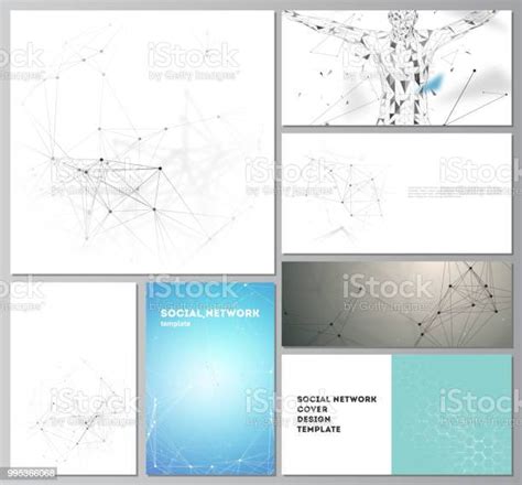 인기 있는 형태로 현대 소셜 네트워크 샘플의 최소한의 벡터 편집 레이아웃 기술 과학 의료 개념입니다 분자 구조 선 및 점 들을 연결입니다 미래 배경 Brand Name
