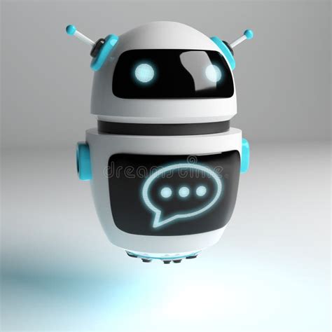 Futuristic Digital Chatbot 3d Rendering Stock Illustration