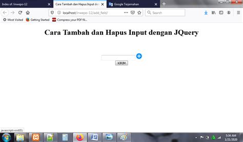 cara membuat fitur tambah and hapus field input dengan jquery inwepo